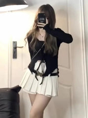 2000s Aesthetics Summer Fashion Gyaru Women Outfits 2 Piece Skirt Set ...