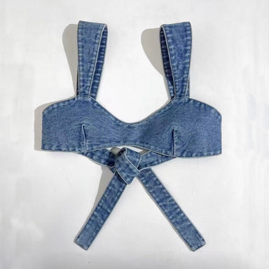 2024 New Arrive Woman Summer Jean Bra Tops Sexy Super Short Cowboy Sui ...