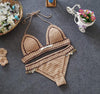 Shell Crochet 2 Pieces Bikini Set Sexy - Adjustable Strings Swimsuit B ...